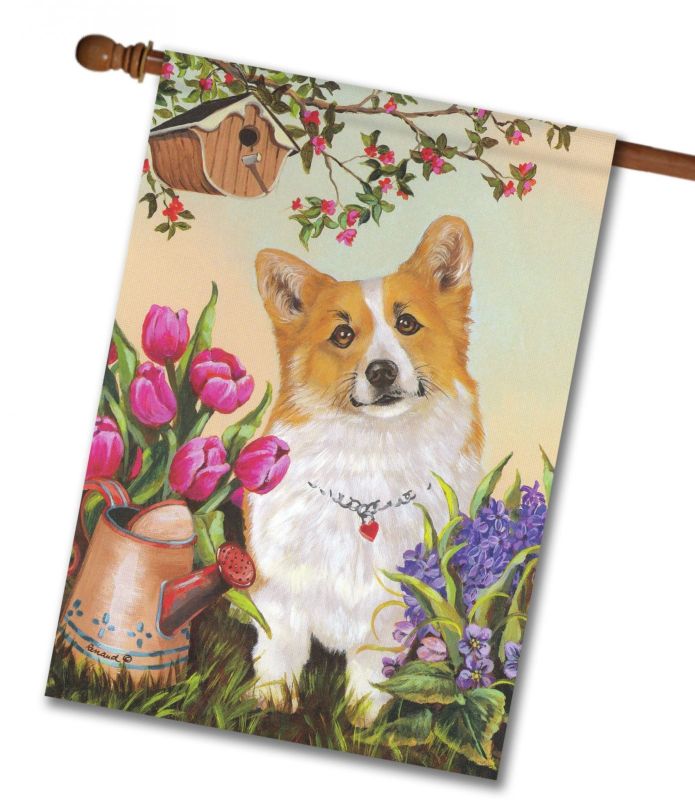 Buy: Corgi Sunshine – House Flag Spring Summer Flagology.com