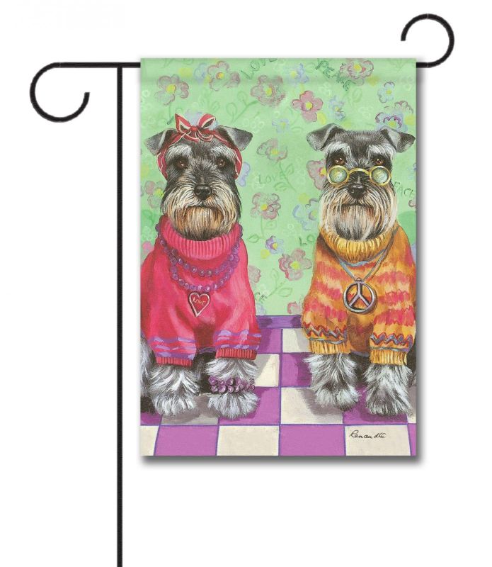 Buy: Schnauzer Love & Peace – Garden Flag Flagology.com