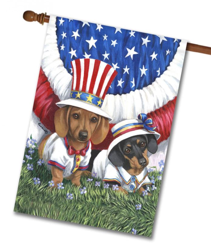 Buy: Dachshund USA – Garden Flag Fourth of July Flagology.com