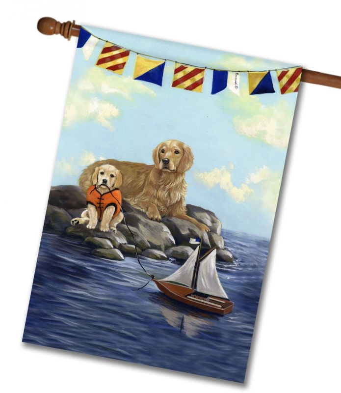 Buy: Golden Retriever Golden Retreat – Garden Flag Flagology.com