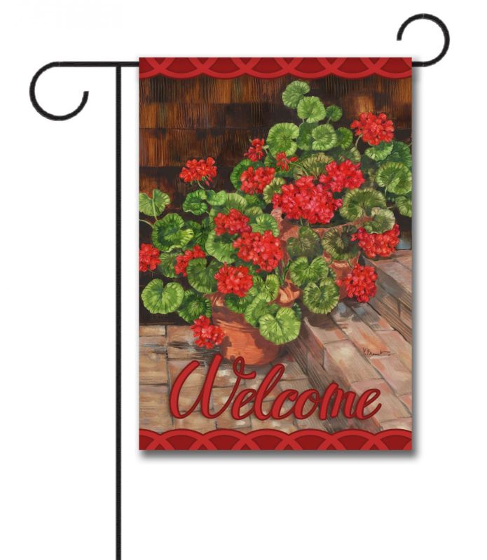 Buy: Welcome Geraniums Doormat Spring Summer Art Flagology.com