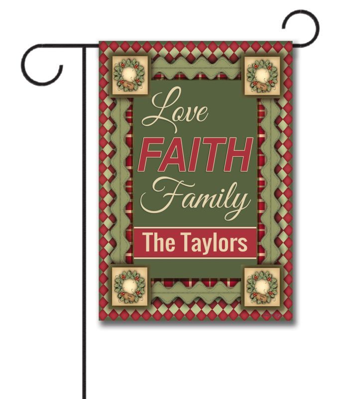 Family Personalized Holiday Garden Flag - Custom Printed Flags ...