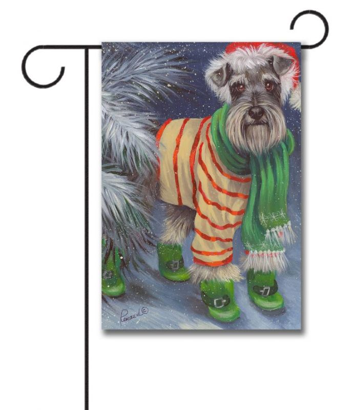 Buy: Schnauzer Snow Day – Garden Flag Winter Dog Flagology.com