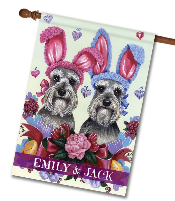 Easter Personalized Schnauzer House Flag - Custom Printed Flags ...