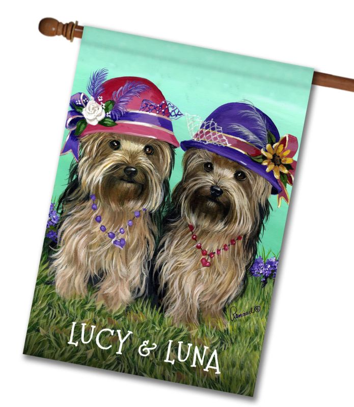 Spring Personalized Yorkie House Flag - Custom Printed Flags ...