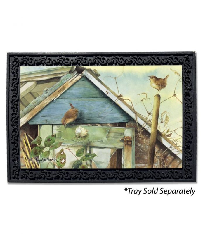 Buy: Barn Birdsong Doormat Spring Art Farm Wren Bird Flagology.com