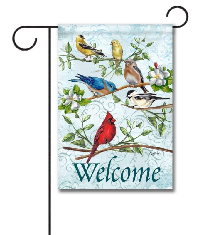 Buy: Welcome Garden Birds – Garden Flag Spring Flagology.com