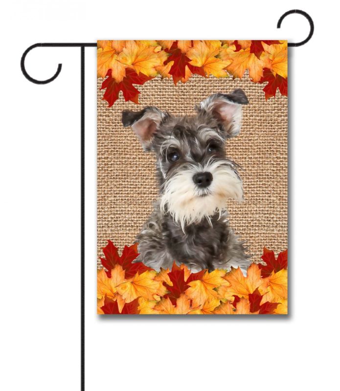 Buy: Fall Leaves Miniature Schnauzer – Garden Flag Flagology.com