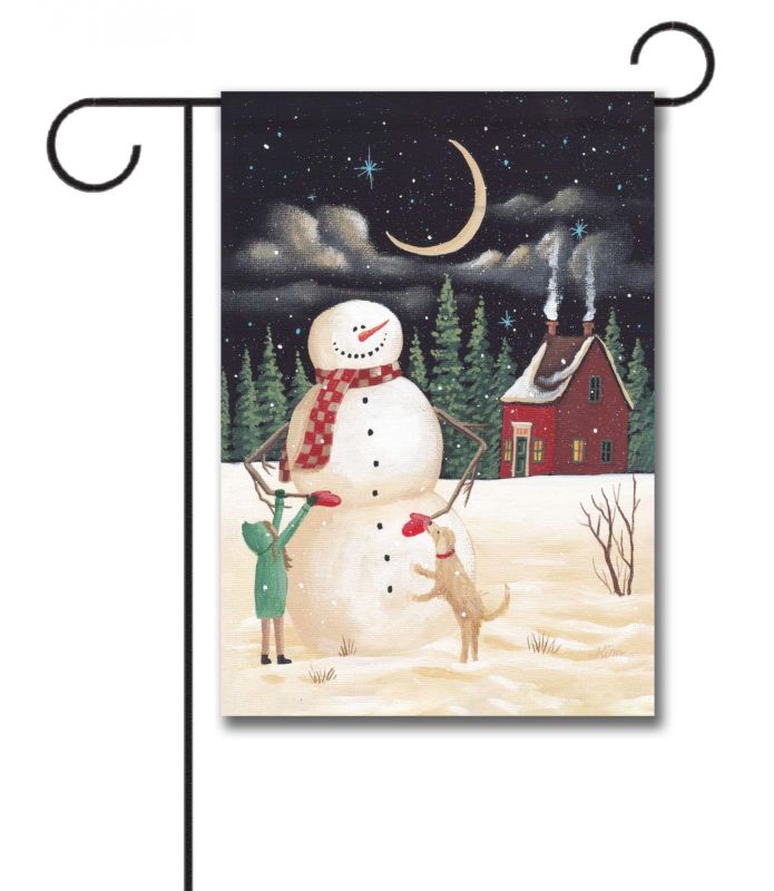 Buy: Snowman Wish On A Star – Garden Flag Winter Flagology.com