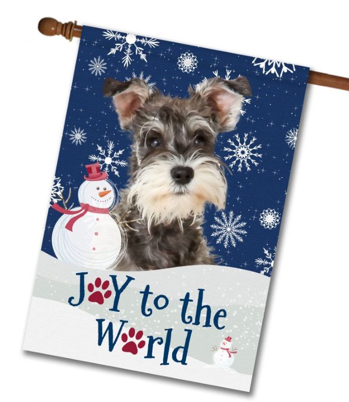 Buy: Christmas Snowflakes Miniature Schnauzer – Garden Flag Flagology.com