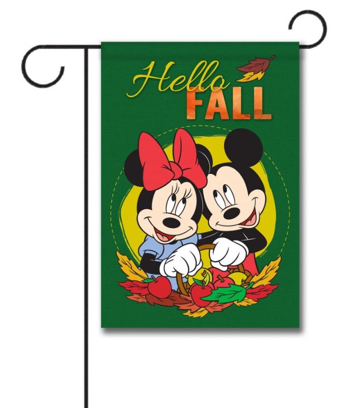 Buy: Hello Fall Mickey Minnie – Garden Flag Fall Flagology.com