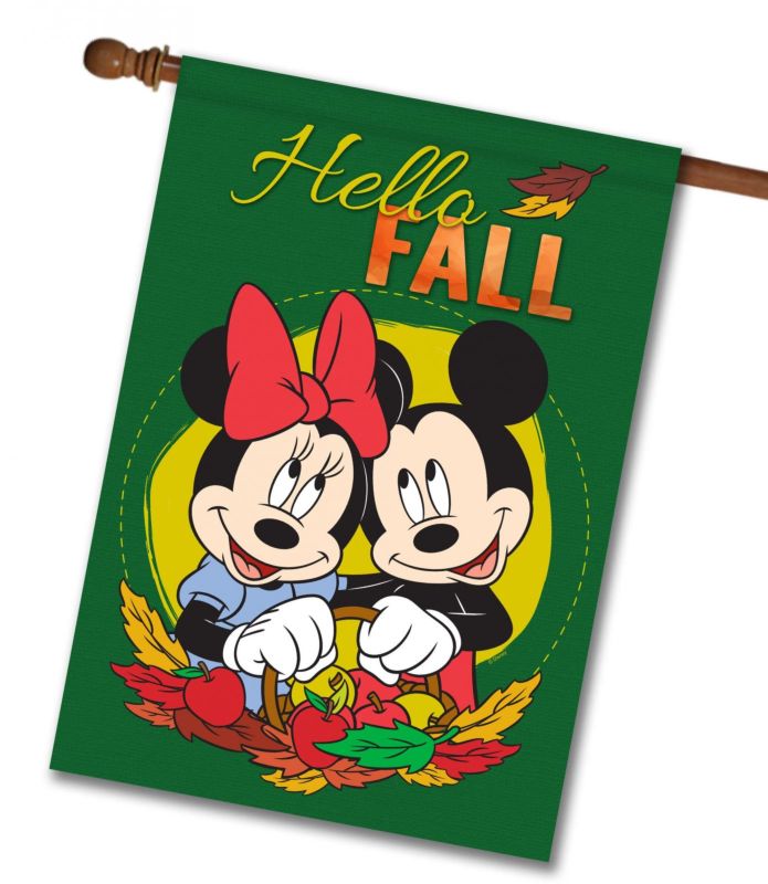 Buy: Hello Fall Mickey Minnie – Garden Flag Fall Flagology.com