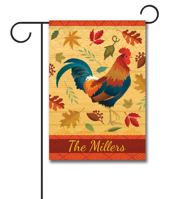 Personalized Fall Rooster Garden Flag - Custom Printed Flags ...