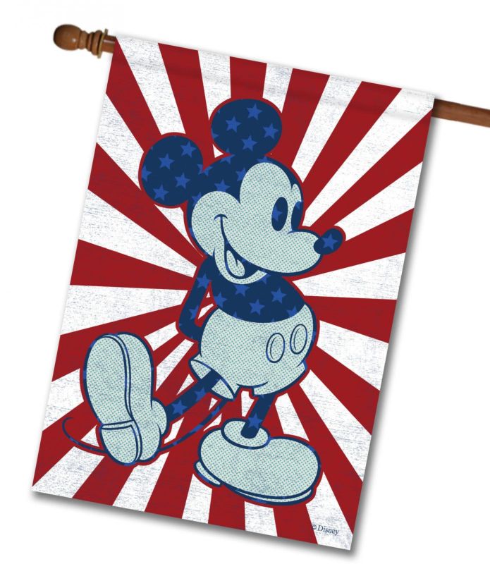 Buy: Welcome Red White and Blue Mickey Stars – House Flag Flagology.com