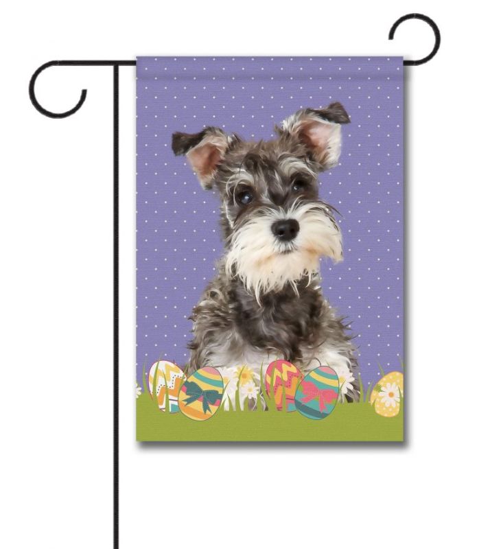 Buy: Easter Miniature Schnauzer – Garden Flag Dog Flagology.com