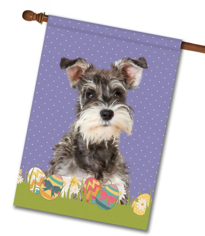 Buy: Easter Miniature Schnauzer – Garden Flag Dog Flagology.com