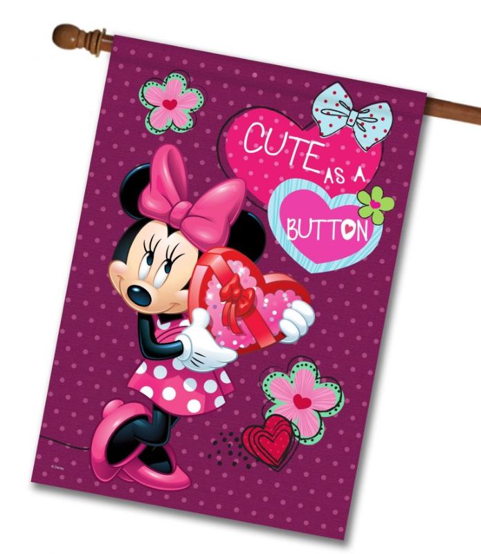 Buy: Cute as a Button Minnie – House Flag Disney Flagology.com