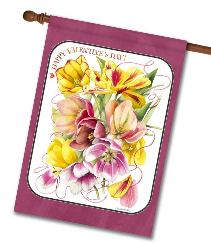 Buy: Happy Valentine’s Day Floral – House Flag Flagology.com