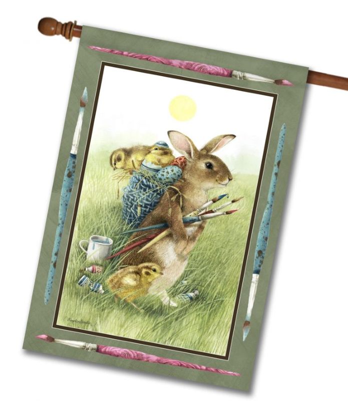 Buy: Bunny in Meadow – House Flag Spring Easter Flagology.com