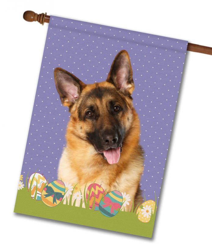 Buy: Easter German Shepherd – House Flag Easter Flagology.com