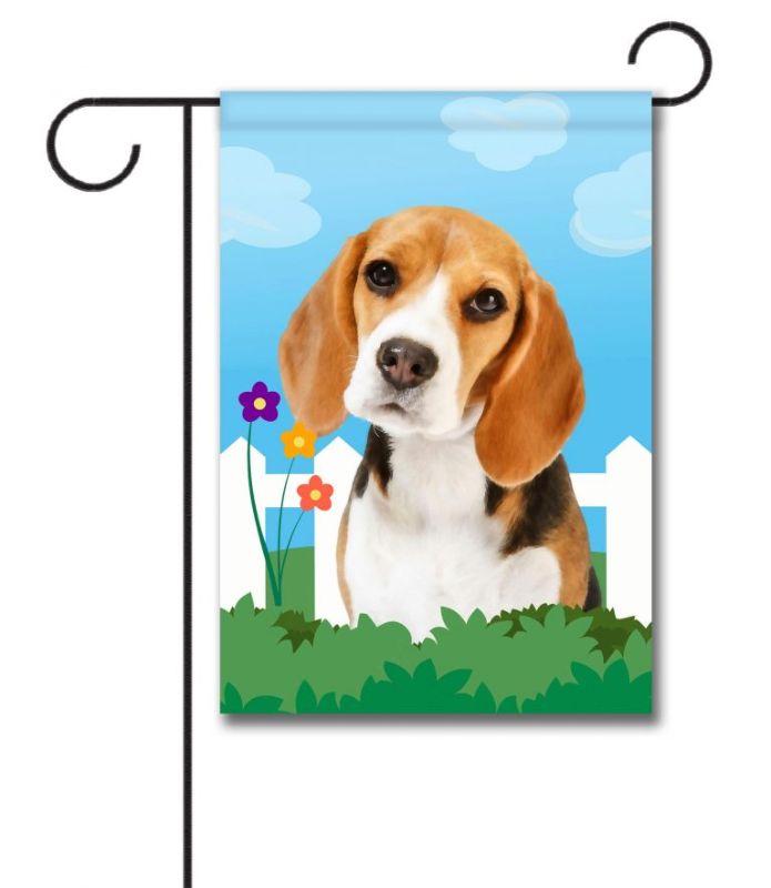 Buy: Spring Beagle III – Garden Flag Spring Dog Flagology.com