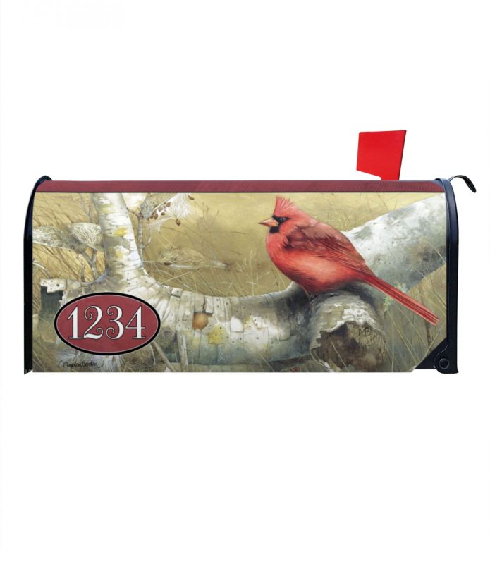 Buy: Cardinal in the Fall Personalized Magnetic Mailbox Cover Flagology.com