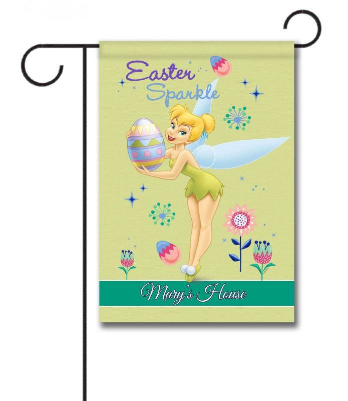 Personalized Tinker Bell Easter Garden Disney Flag - Custom Printed ...