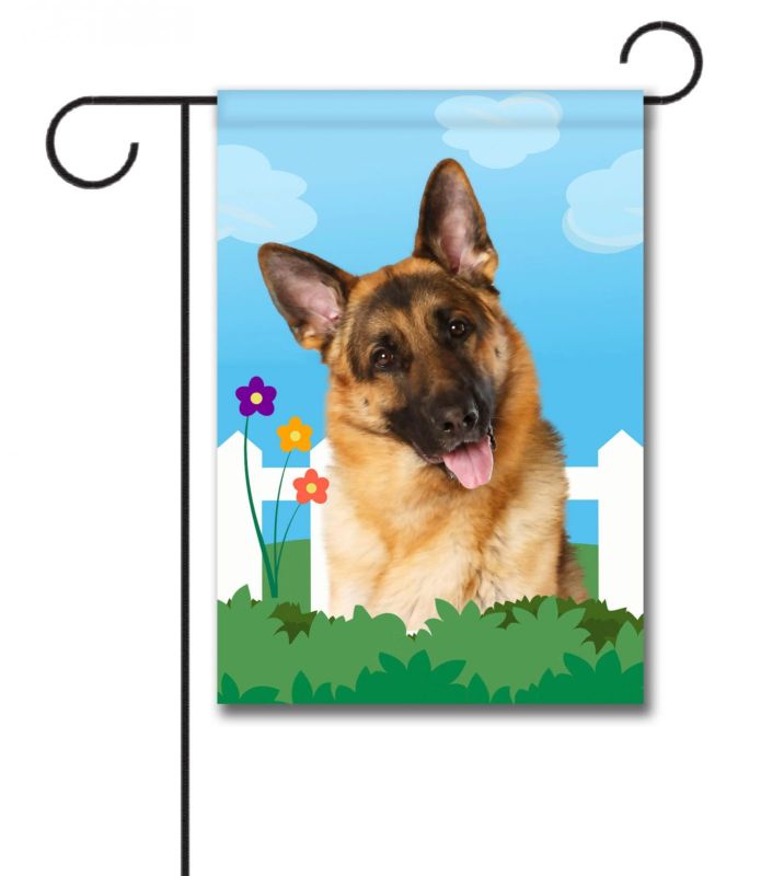 Buy: Spring German Shepherd – Garden Flag Spring Flagology.com