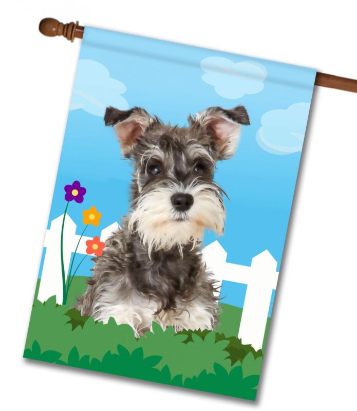 Buy: Spring Miniature Schnauzer – Garden Flag Dog Flagology.com
