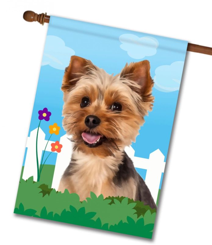 Buy: Spring Yorkie – House Flag Spring All Dog Flagology.com