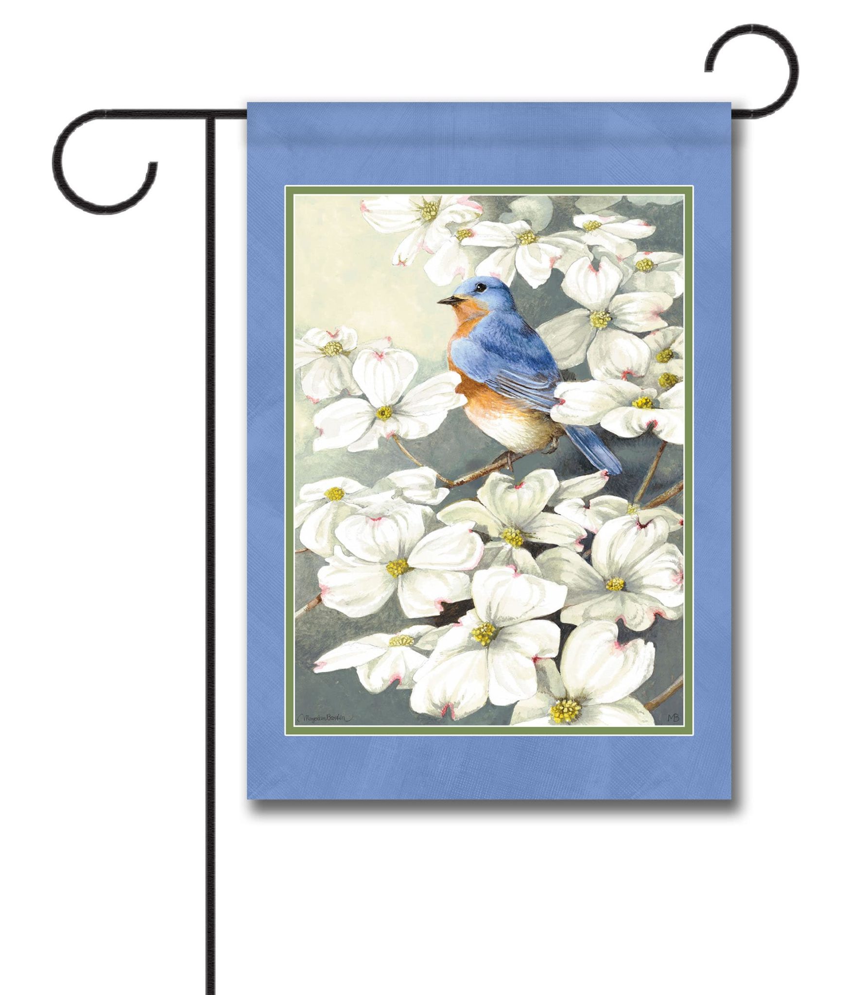 Buy: Dogwood Bluebird – Garden Flag Spring Art Flagology.com
