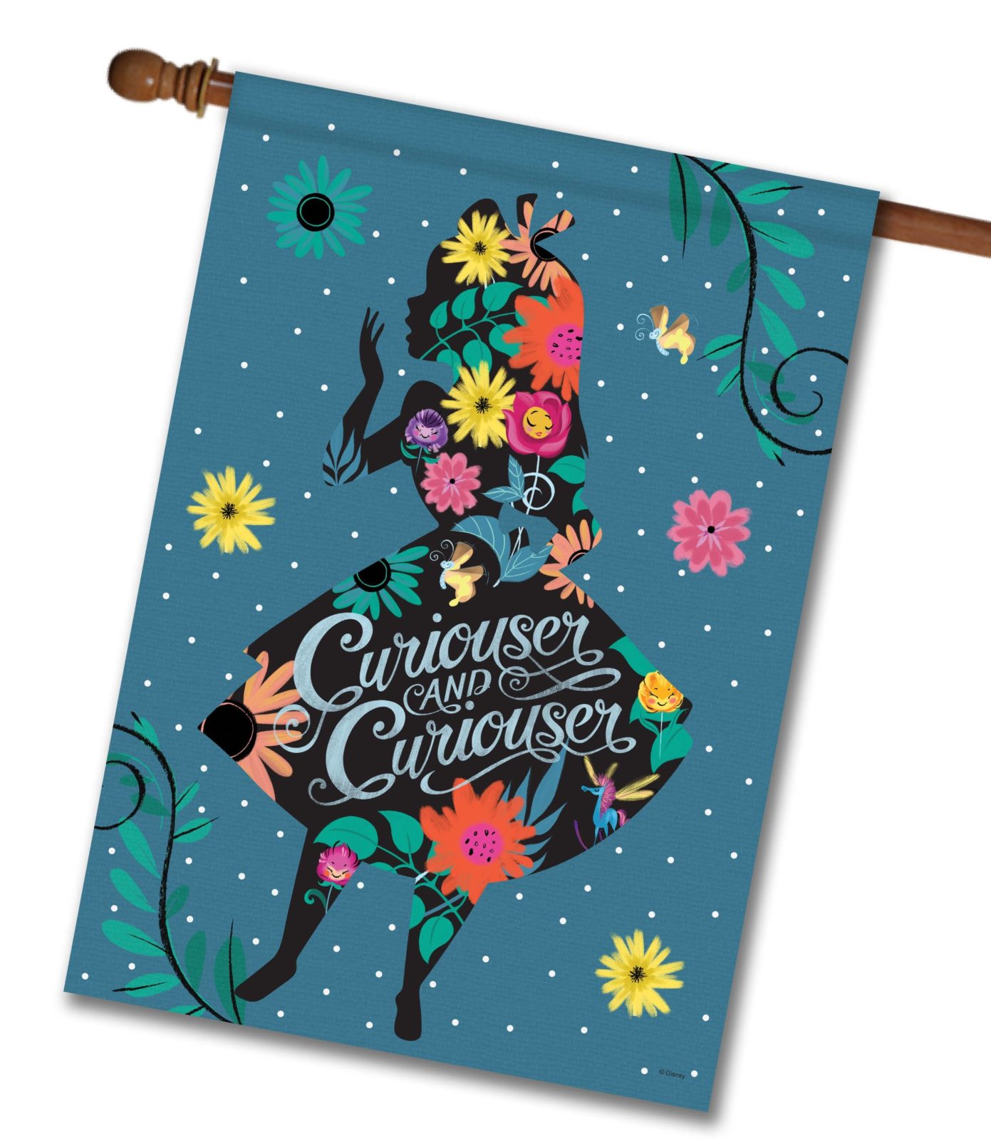 Buy: Alice in Wonderland Curiouser – Garden Flag Flagology.com