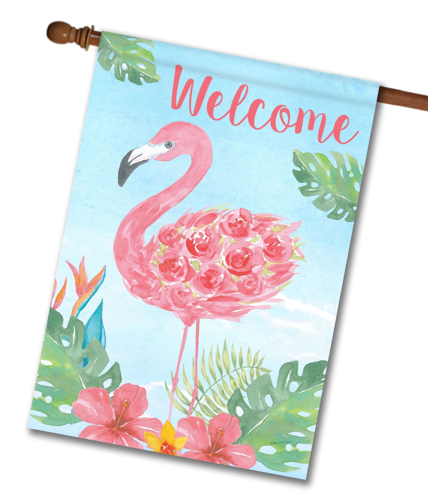 Buy: Tropical Flamingo – House Flag Summer Art Flagology.com