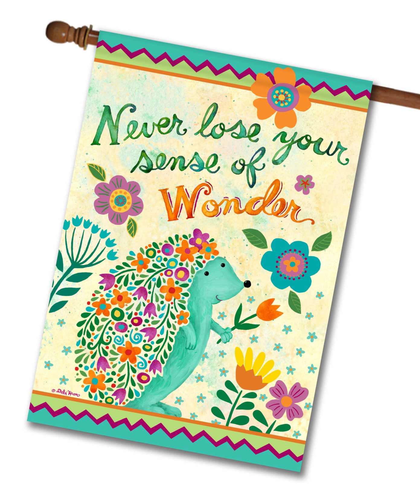 Buy: Sense of Wonder Hedgehog – House Flag Spring Flagology.com