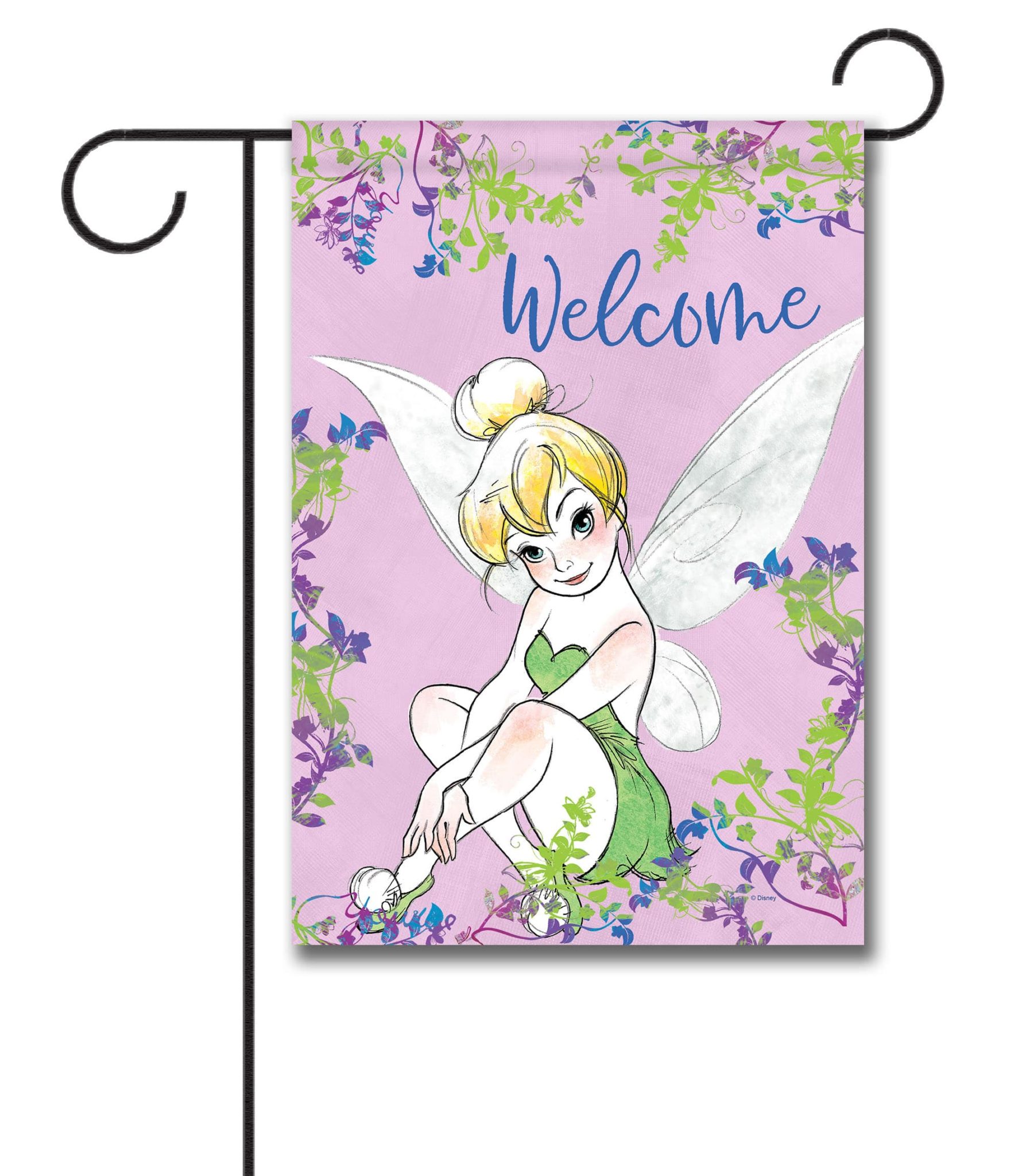 Buy: Tinker Bell Welcome Spring Vines – House Flag Flagology.com