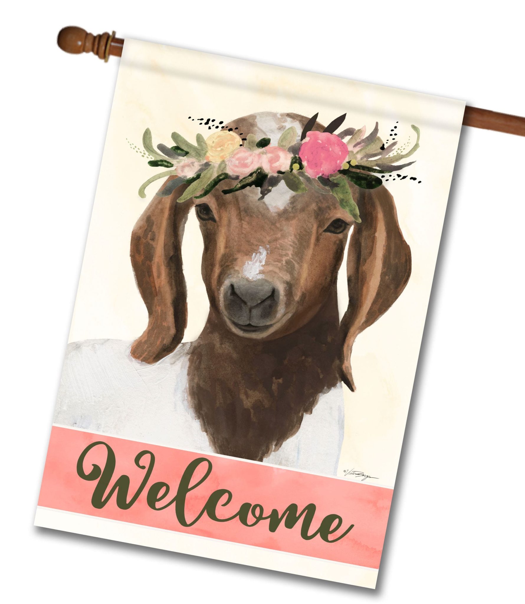 Buy: Farm Spring Goat – Garden Flag Spring Art Flagology.com