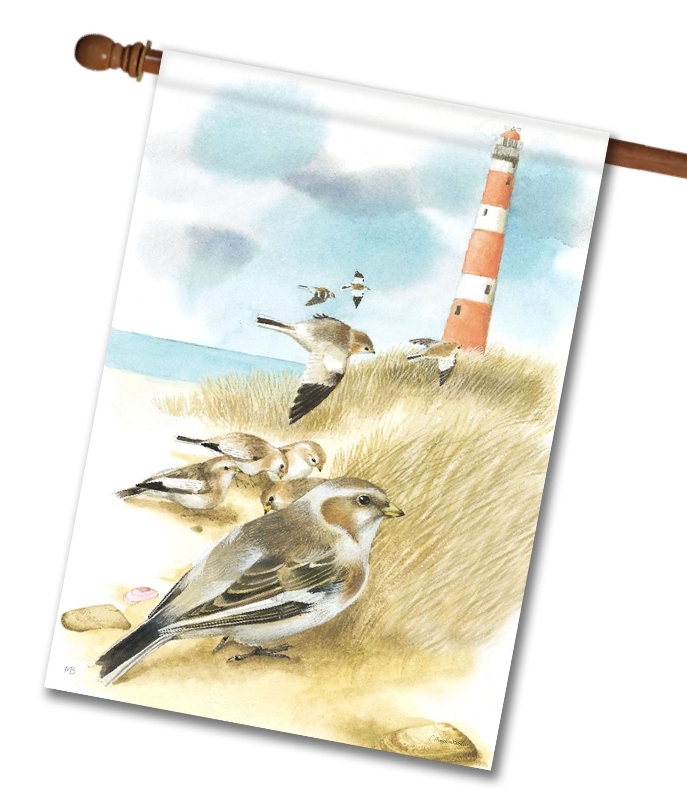 Buy: Lighthouse Snow Buntings – House Flag Summer Flagology.com