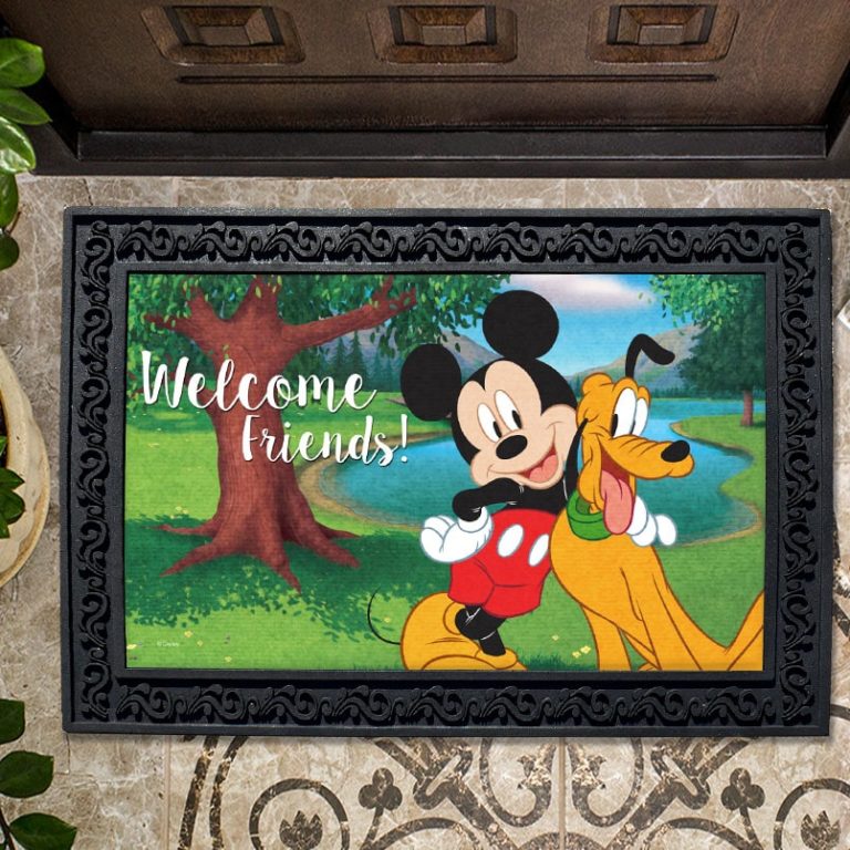Buy: Mickey & Pluto Welcome Friends Doormat Spring Flagology.com