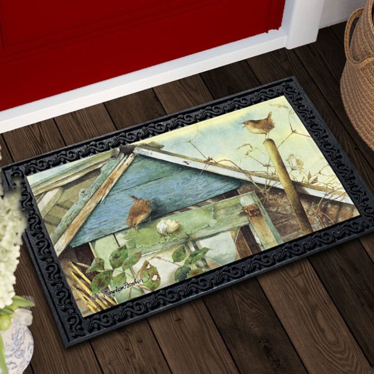 Buy: Barn Birdsong Doormat Spring Art Farm Wren Bird Flagology.com