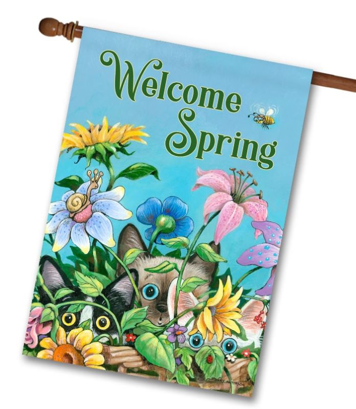 Buy: Welcome Spring Kittens – House Flag Spring Flagology.com