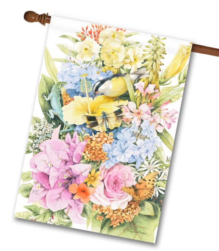 Buy: Spring Bouquet – House Flag Spring Art Bird Flagology.com