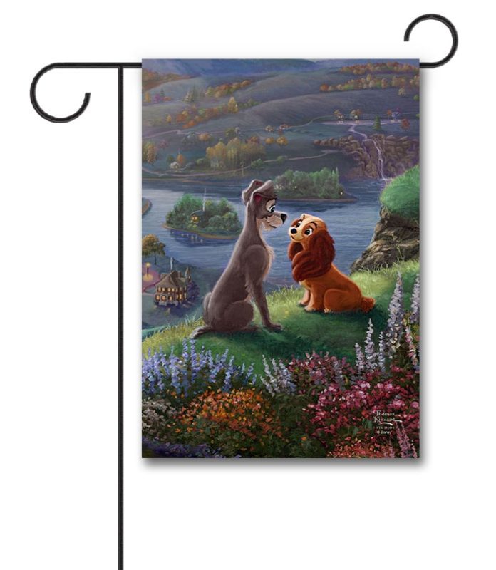 Buy: Lady and the Tramp Falling in Love – Garden Flag Flagology.com
