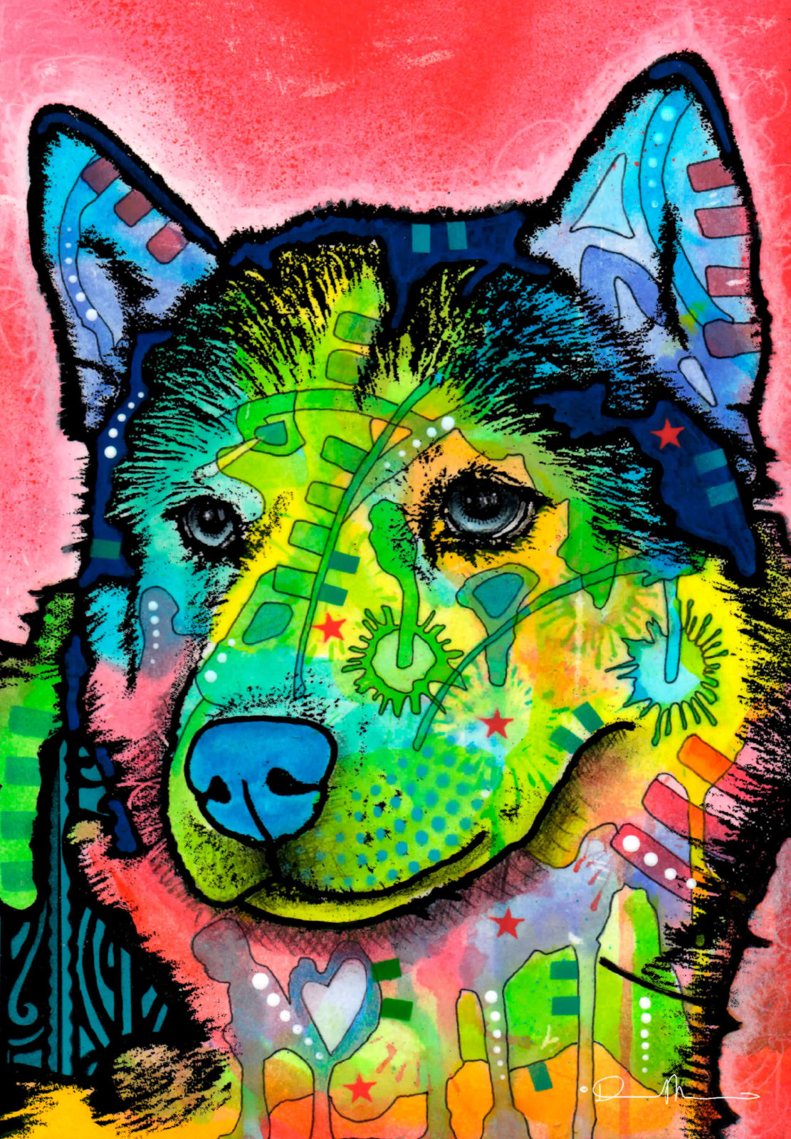 Abstract Husky - GARDEN CROPPED - Custom Printed Flags | Flagology.com