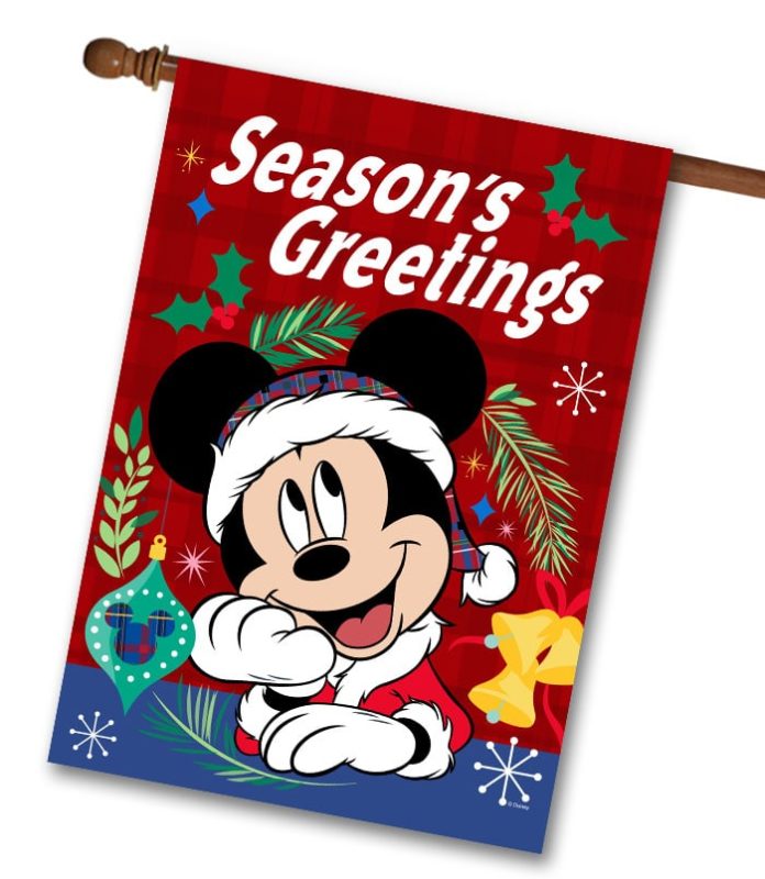 Buy: Season’s Greetings Mickey – House Flag Flagology.com