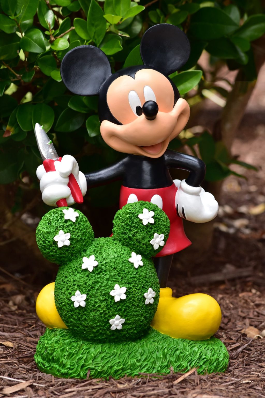 Buy: Mickey with Flowered Topiary 14″ Statue Flagology.com
