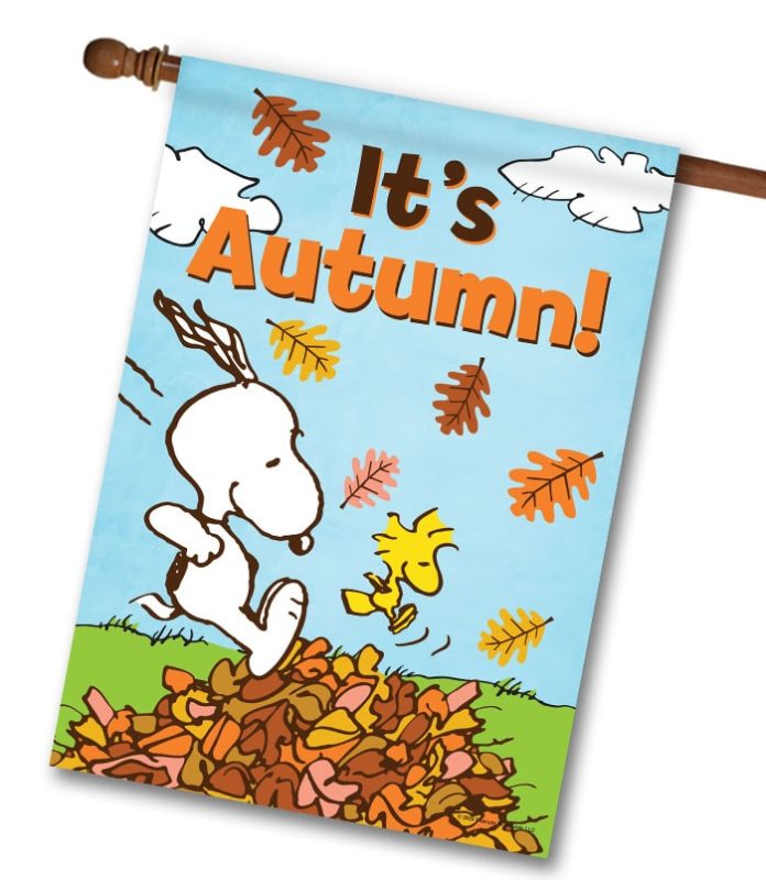 Buy: PEANUTS® It’s Autumn Snoopy – House Flag Flagology.com