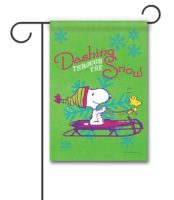 Buy: PEANUTS® Dashing Through the Snow – Garden Flag Flagology.com