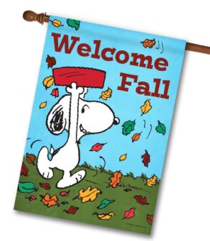 Buy: PEANUTS® Welcome Fall Snoopy – House Flag Flagology.com