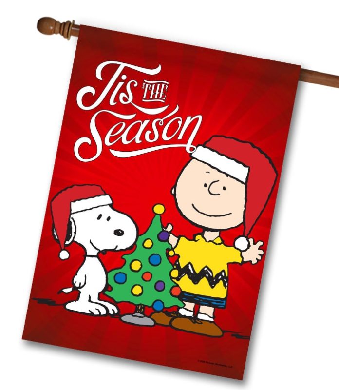 Buy: PEANUTS® Tis the Season – House Flag Snoopy Flagology.com