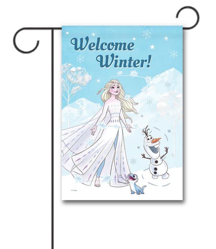 Buy: Welcome Winter Elsa & Olaf – Garden Flag Flagology.com